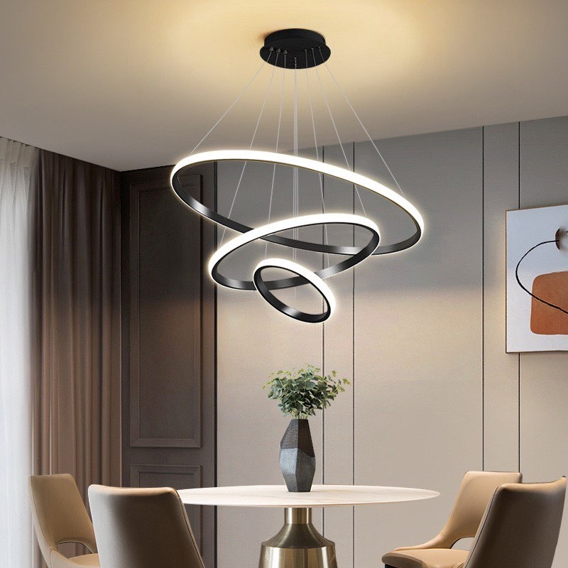 Modern LED Linear Chandeliers Hanging Light Office Kitchen Pendant ...