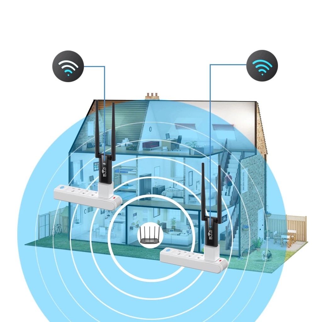 2.4G 300Mbps Wireless USB WiFi Repeater Extender WiFi Signal Amplifier ...