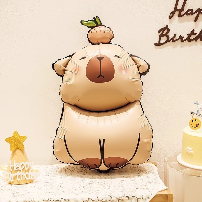 Cartoon Cute Capybara Theme Aluminium Film Balloon Kids Children Happy ...
