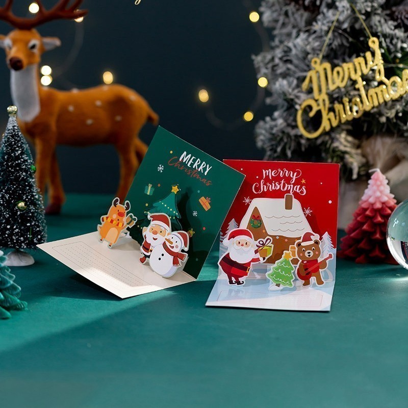 Handwritten 3d Christmas Greeting Card Premium Folded Card For Holiday ...