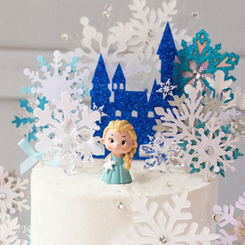 in stock Frozen Princess Cupcake Toppers Castle Snowflake Kids Happy ...