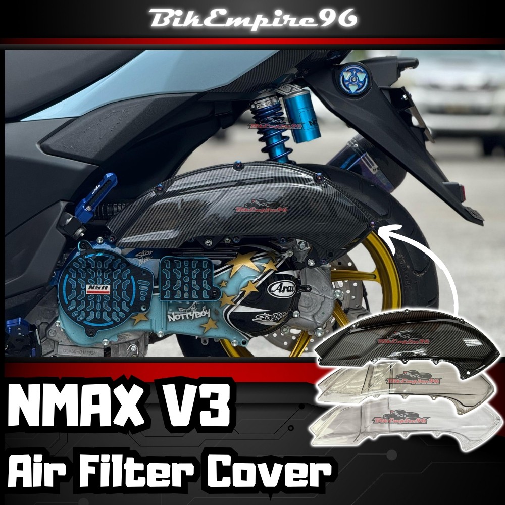NMAX V3 155 2025 Air Filter Cover Carbon Design Water Transfer For ...