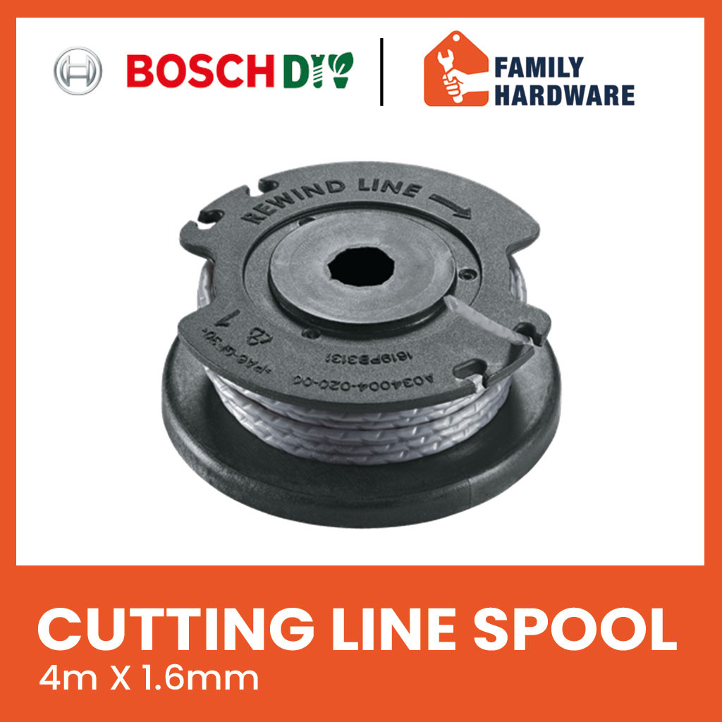 BOSCH Original Cutting Line Spool 4m (1.6mm) Grass trimmer Spools and ...