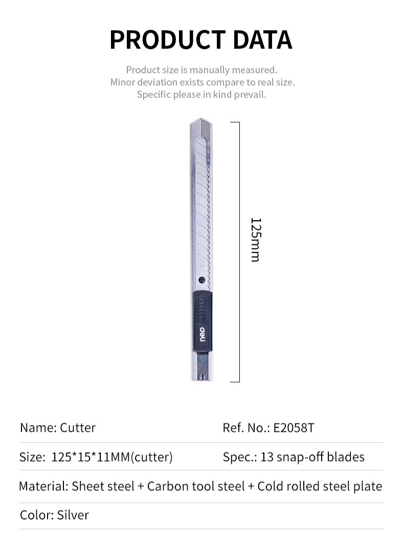Deli Metal Body Cutter Blade with SK5 Steel Blade Auto Lock Snap-Off ...