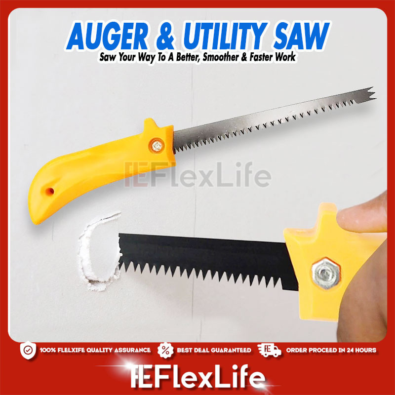 2 In 1 Auger Utility Heavy Duty Wall Board Hand Saw Cutting Plaster ...