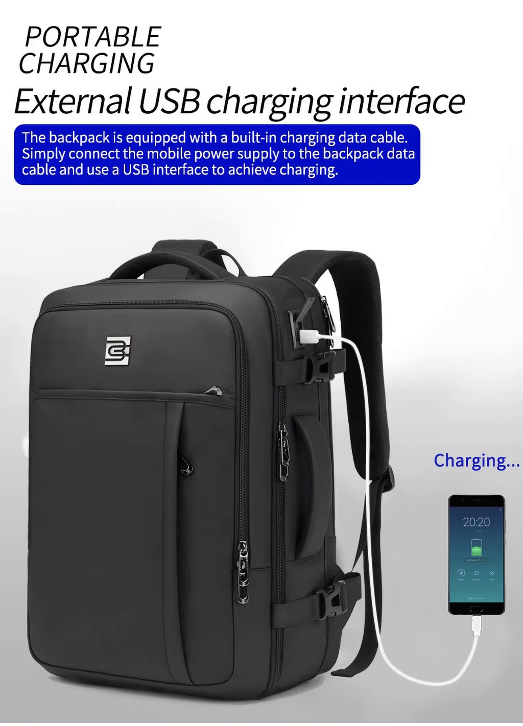 BRUNO CAVALLI Multifunctional EXPANDABLE 18" Travel Backpack with ...