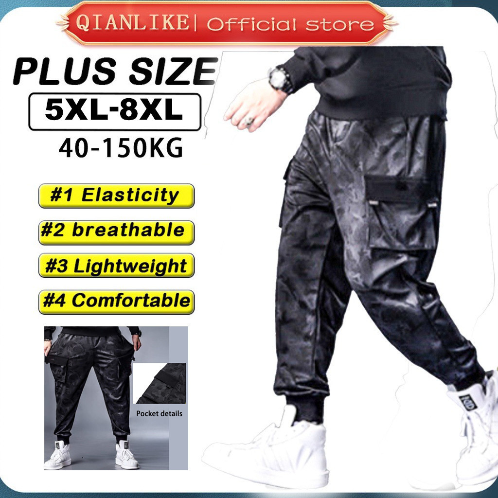 【Local Delivery || 5XL-10XL】Plus Size Leggings Camouflage Overalls Men ...