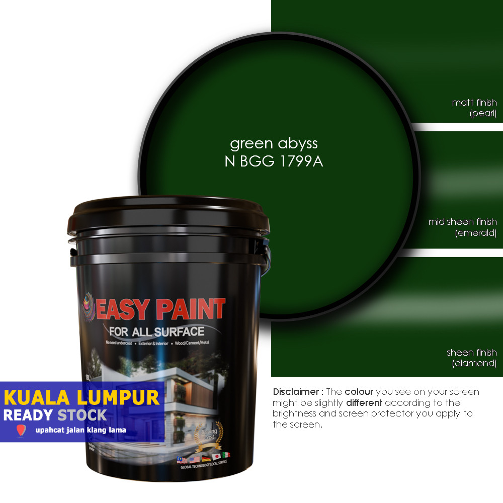 1 Liter and 5 Liter - GREEN ABYSS N BGG 1799A, Easy Paint All Surface ...