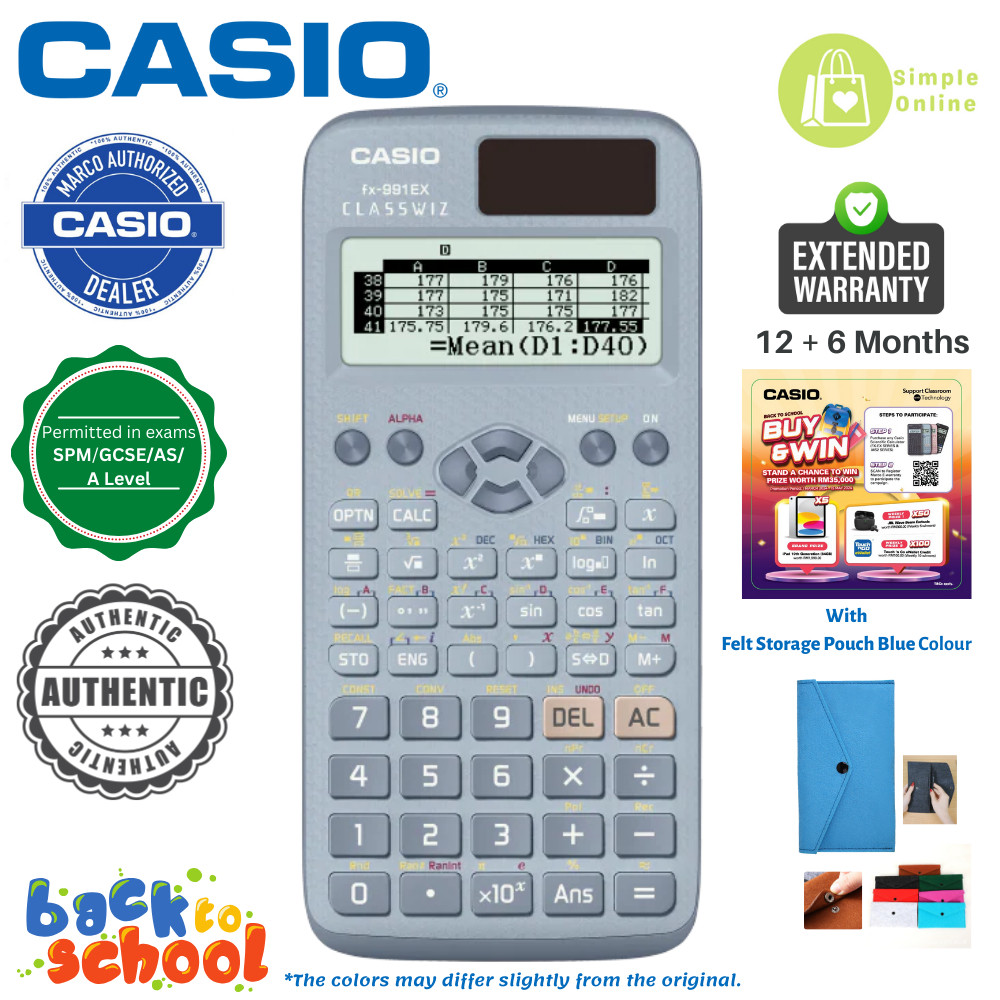 in stock Genuine Casio FX-991EX BU Blue ClassWiz Scientific Calculator ...