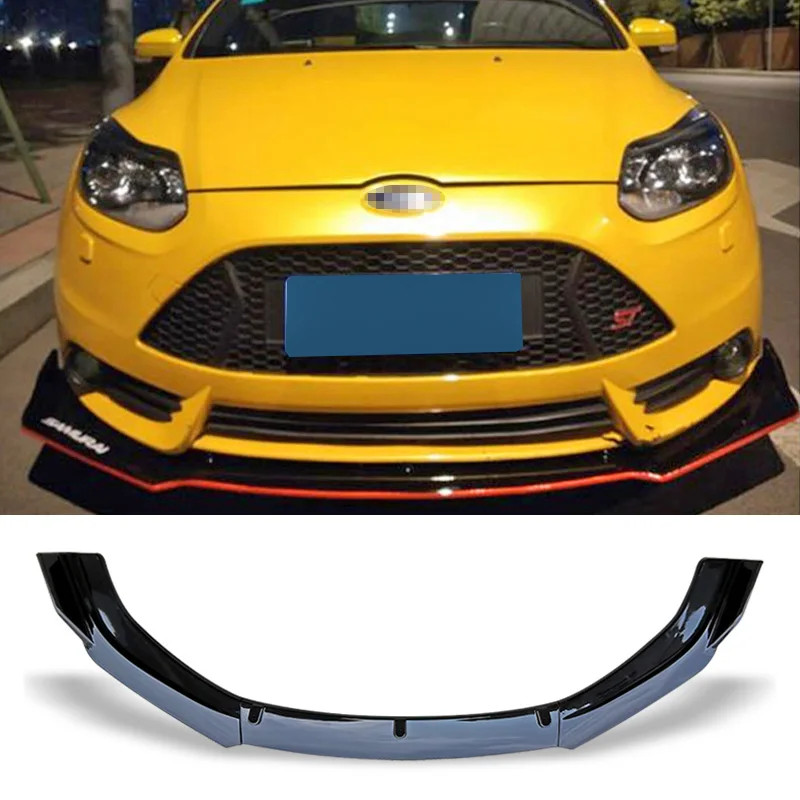 Front Bumper Spoiler Protector Plate Lip Body Kit Carbon Surface Car ...