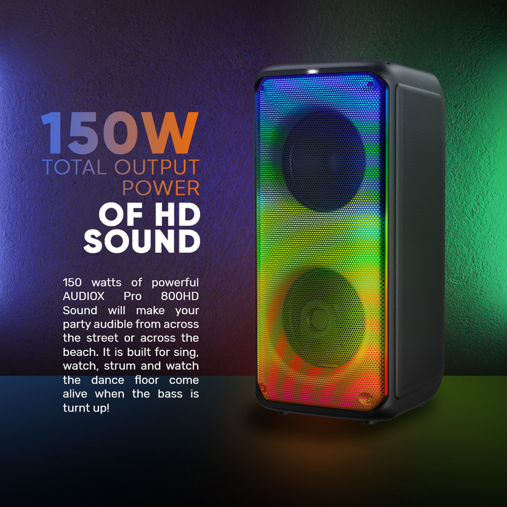 SonicGear Audiox Pro 800HD Bluetooth 5.3 Portable Speaker with 2 ...