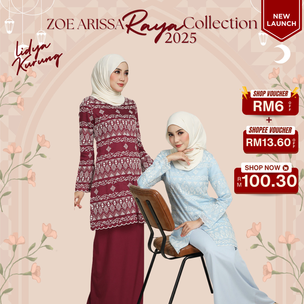 ZOE ARISSA Raya 2025 ZA Lidya Kurung Kebaya Moden Baju Sulam Kurung ...