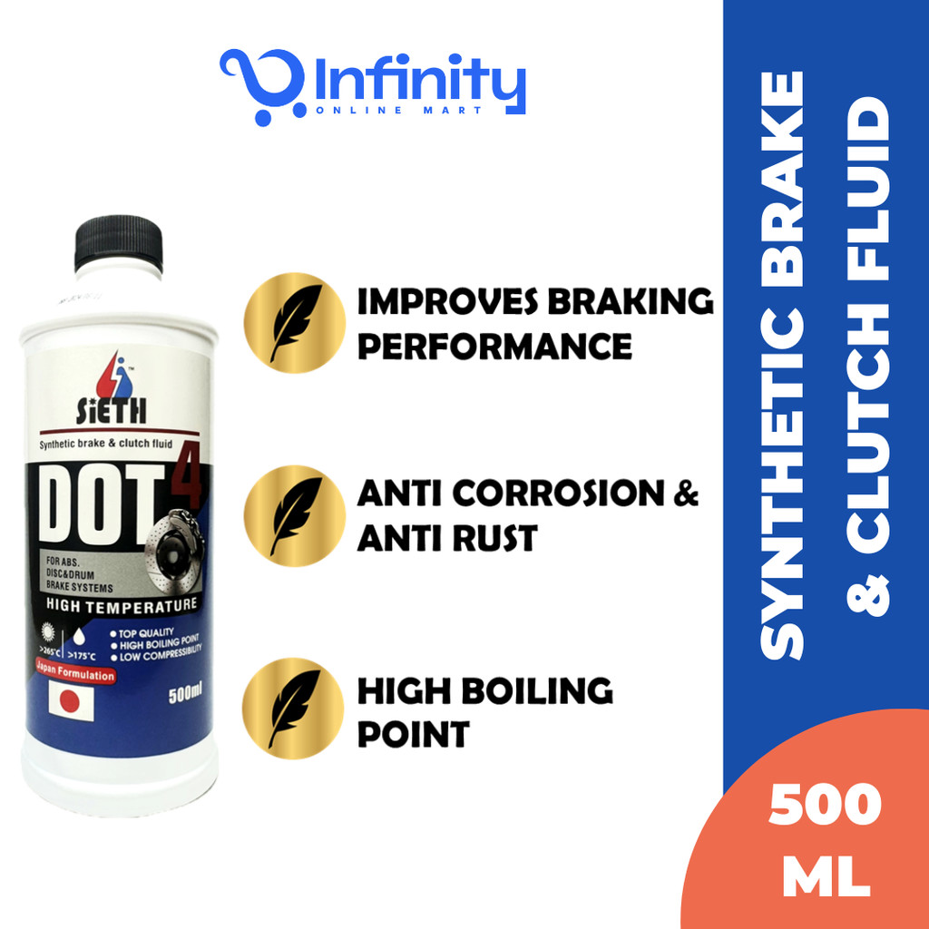 SIETH Synthetic Brake and Clutch Fluid DOT 4 (500ML) Made In Japan ...