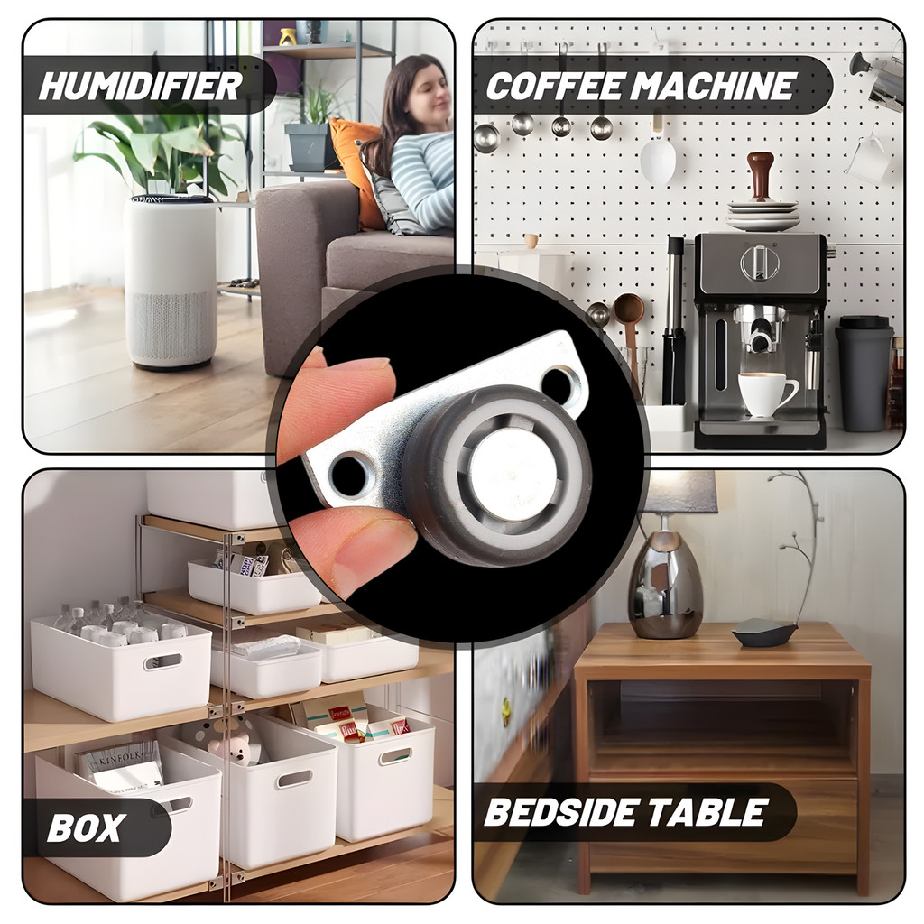 Smooth Movable Rubber Wheels - Simple Cabinet Door Bottom Directional ...