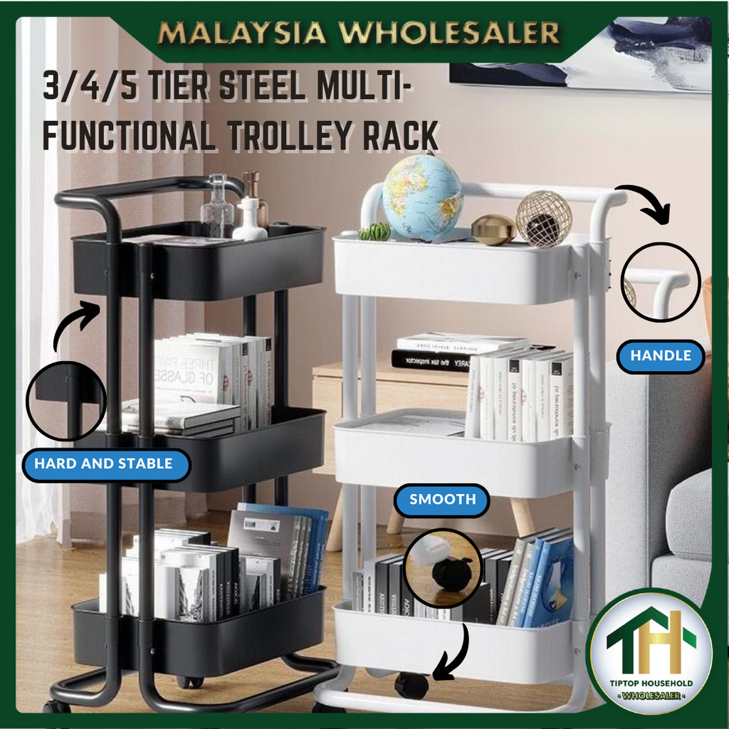 【TIPTOP】3 Tier Steel Trolley Rack Rak Dapur Kitchen Storage Rack ...