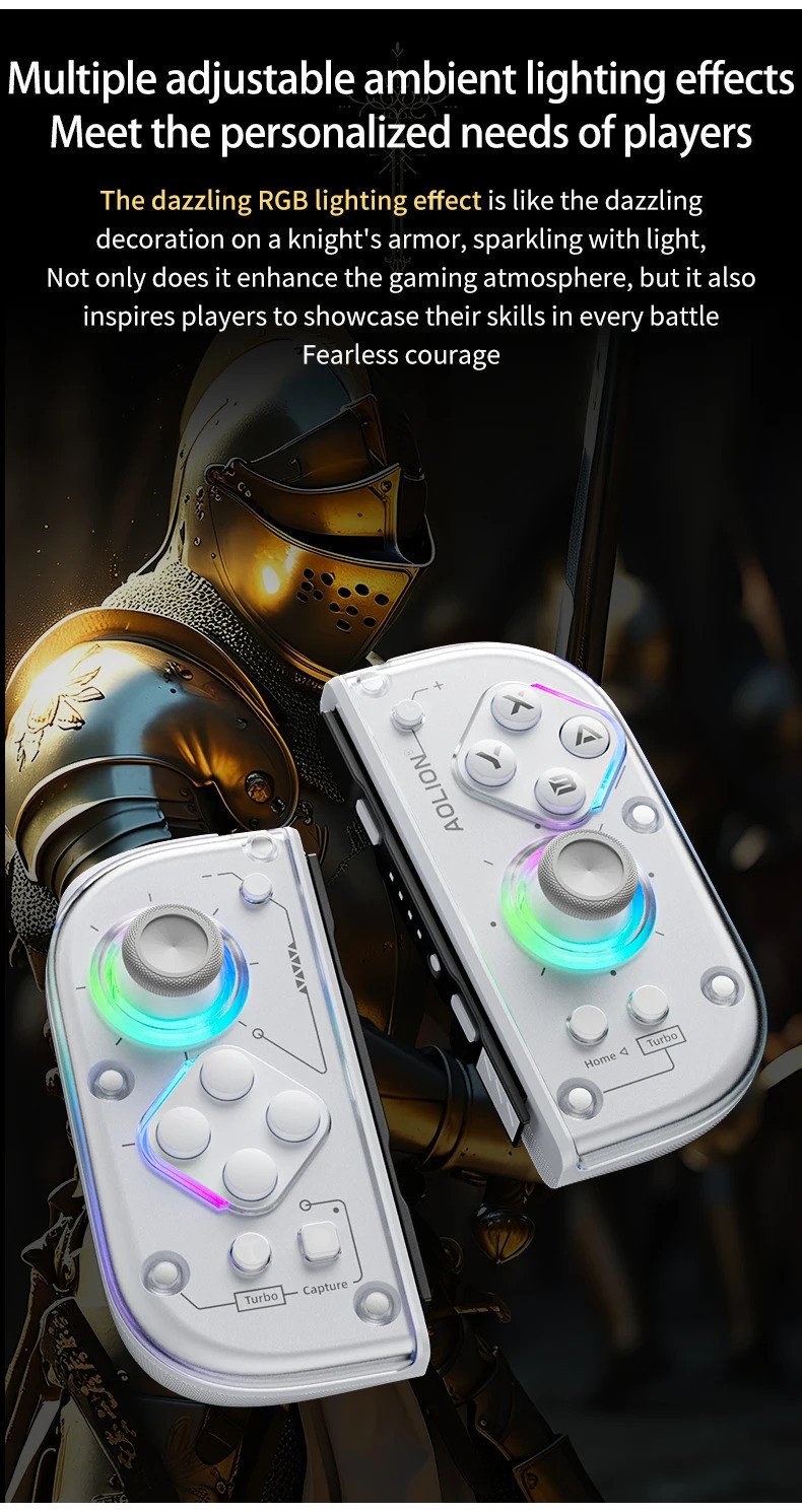 AOLION J20 left and right Hall joystick split game controller JoyCon vibration Hall mechanical ...