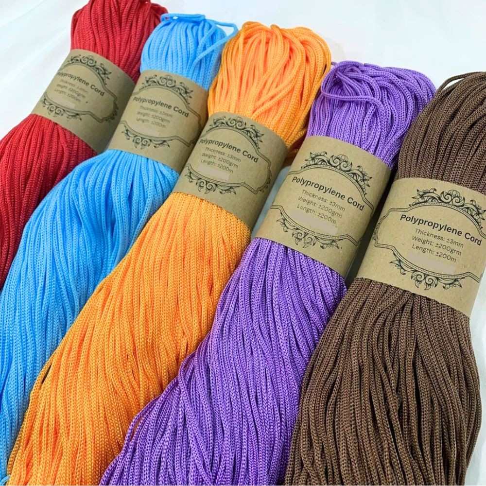 Tali PP 3mm Kait PP Rope PP Cord Yarn Thread DIY Bag Tali Seluar ...