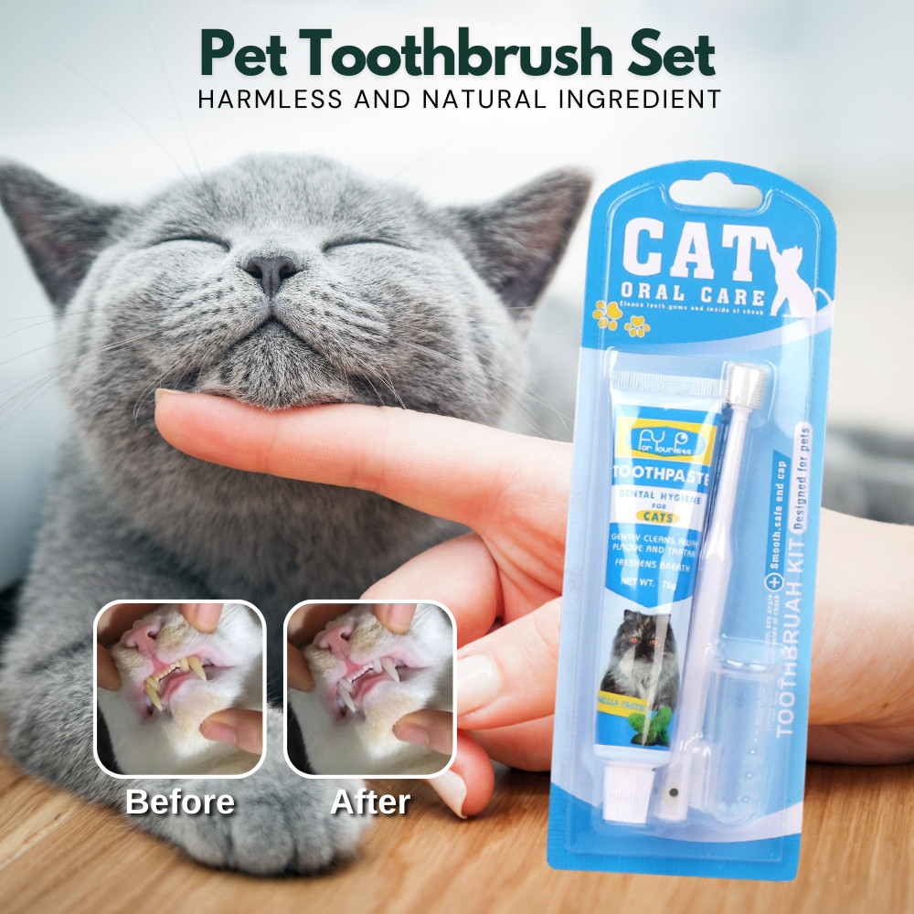 Dog Toothpaste Set Teeth Brush Pet Dog Dental Care Set Teeth Control Oral Cleaning Toothbrush ...
