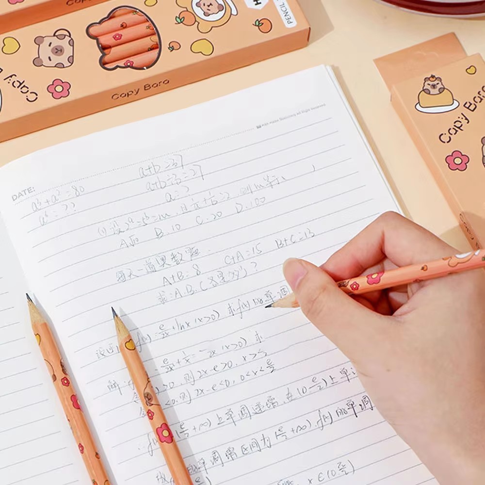Kawaii Capybara Student Drawing Sketch Pencils Set - HB Writing Pen ...