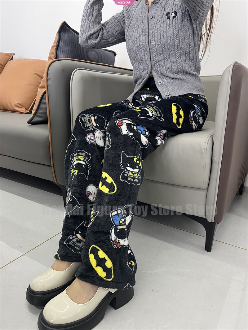 New Sanrio Y2k Style Autumn Hello Kitty Batman Pajama Pants Cartoon Hip ...