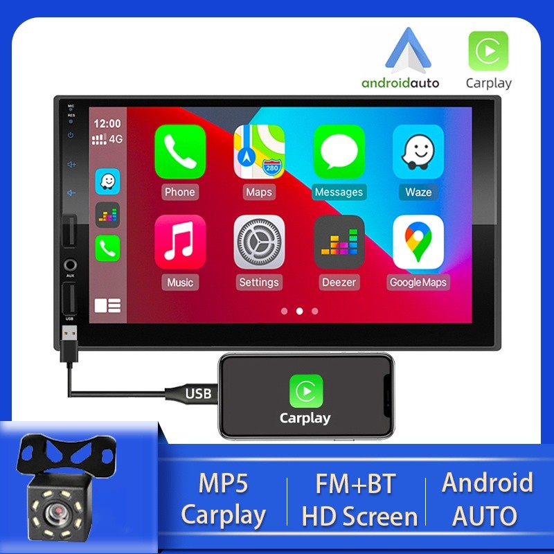 in stock 7 Inch 2 Din Car Radio Carplay MP5 Multimedia Player Bluetooth ...