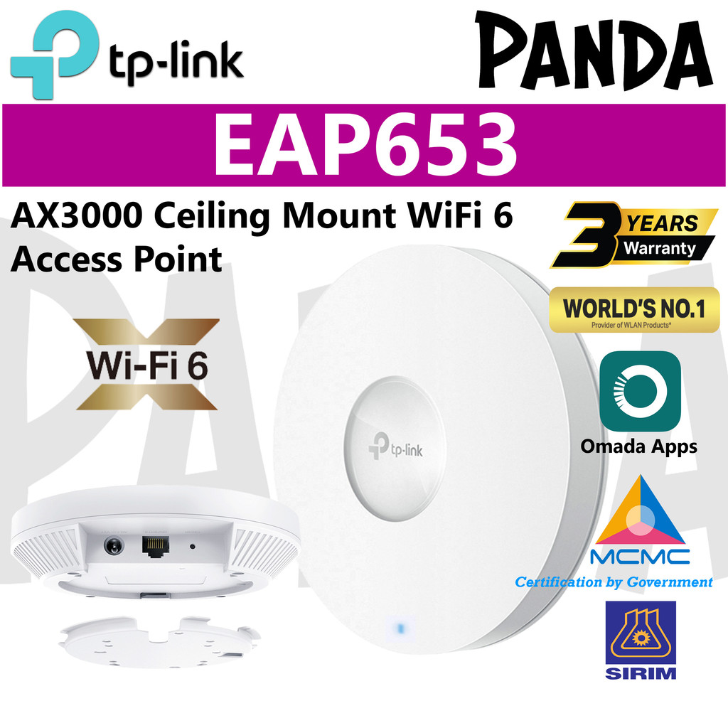 [SIRIM] TP-Link EAP653, AX3000 Ceiling Mount WiFi 6 Access Point ...
