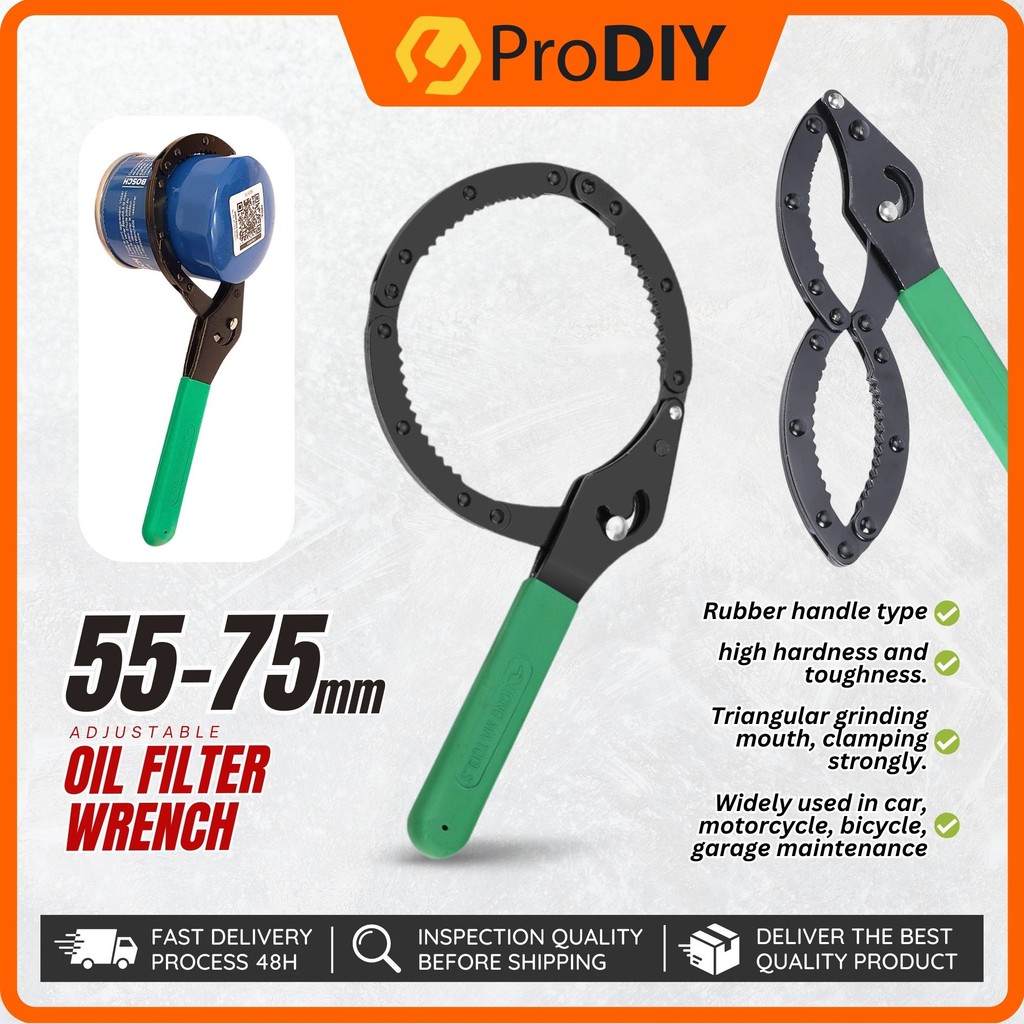 55-75MM Adjustable Oil Filter Wrench Tools Handcuff for Removing Engine ...