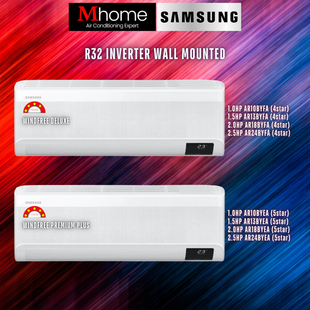Samsung R32 Air Conditioner WindFree Inverter 5 stars / ARBYFAMWKNME ...