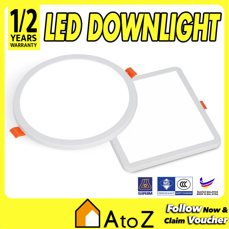 Round Square LED Downlight SIRIM Lampu Down Light Bulb Siling Ceiling ...