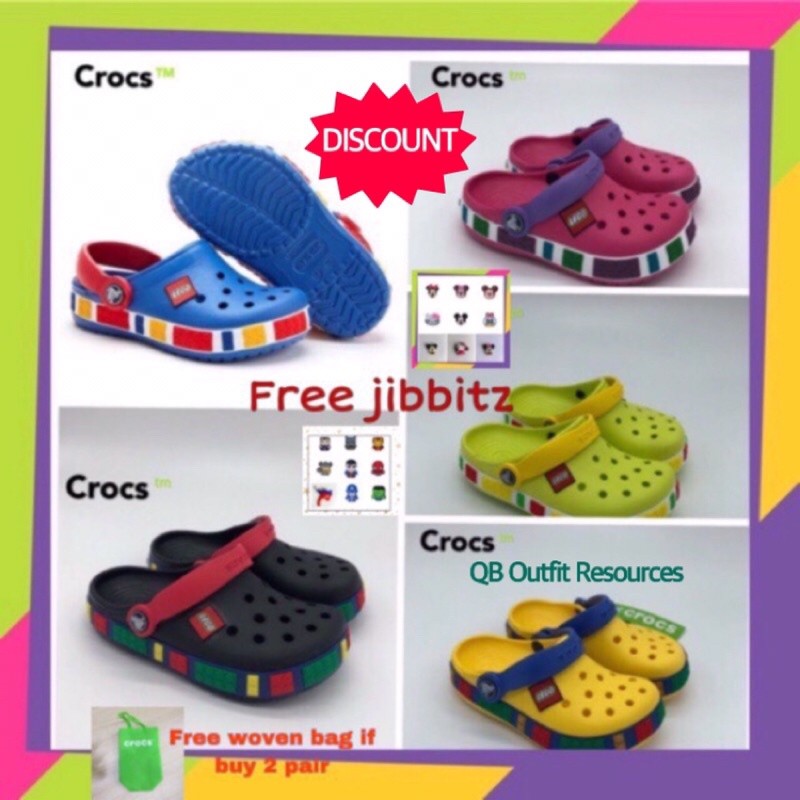 in stock [READY STOCK MALAYSIA]Crocs Lego Kids Crocbands ( FREE Jibbitz ...