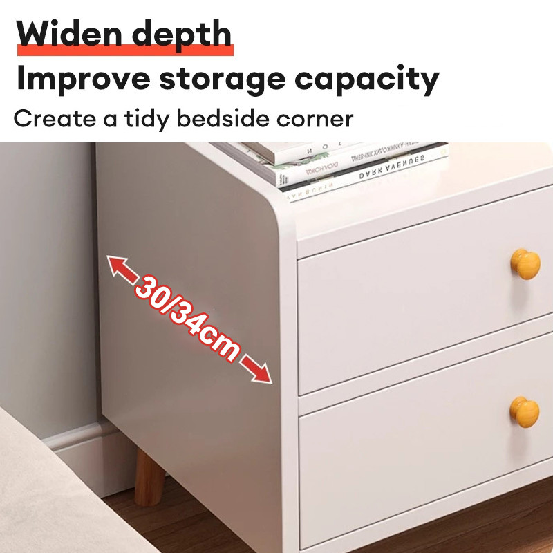 Sancy Single/Double Layer Storage Cabinet Heightened Bedside Rack ...