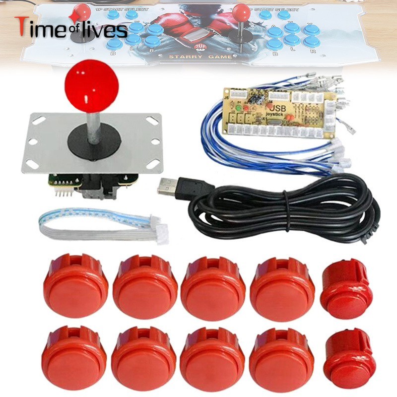 in stock Arcade Buttons Game USB Encoder PC Joystick Controller DIY Kit ...