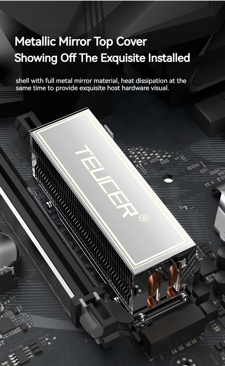 TEUCER M2-10 Dual Heat Pipe Heatsink M.2 2280 NVMe SSD Cooler with ...