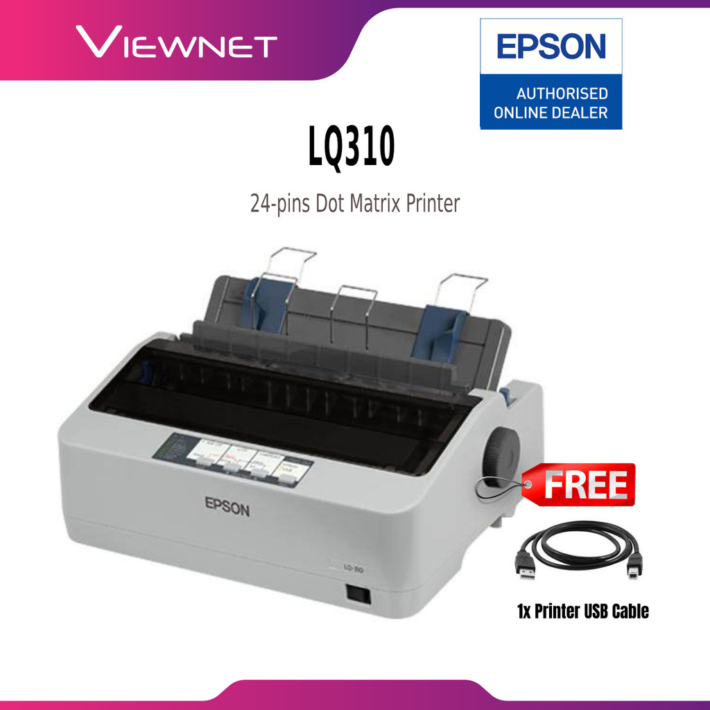 EPSON LQ310 LQ-310 DOT MATRIX PRINTER 24-PIN NARROW CARRIAGE IMPACT ...