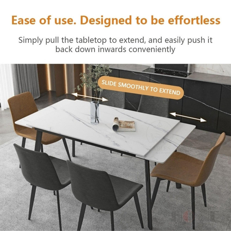 Plinth stone Extendable Plint Sintered Set Dining Table Chairs 1m-2m ...