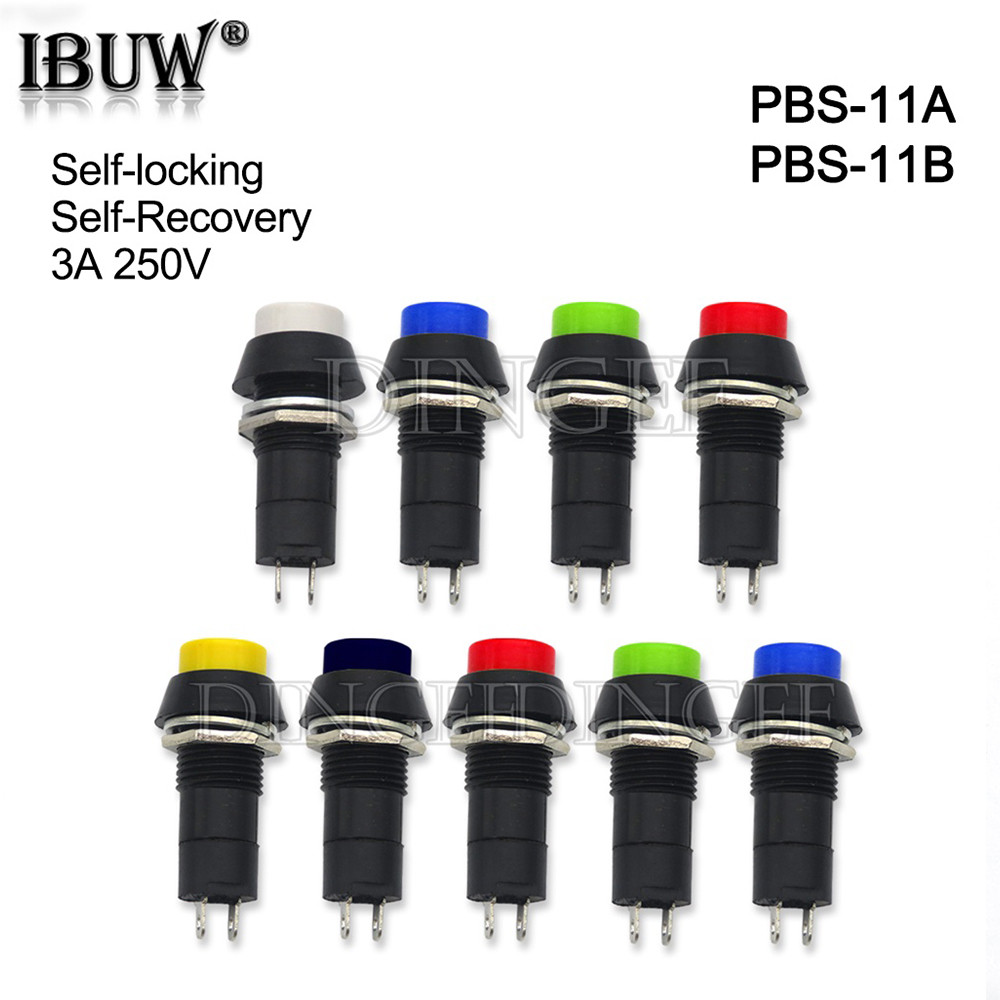 5PCS PBS-11A PBS-11B 12mm self-locking / Self-Recovery Plastic Push ...