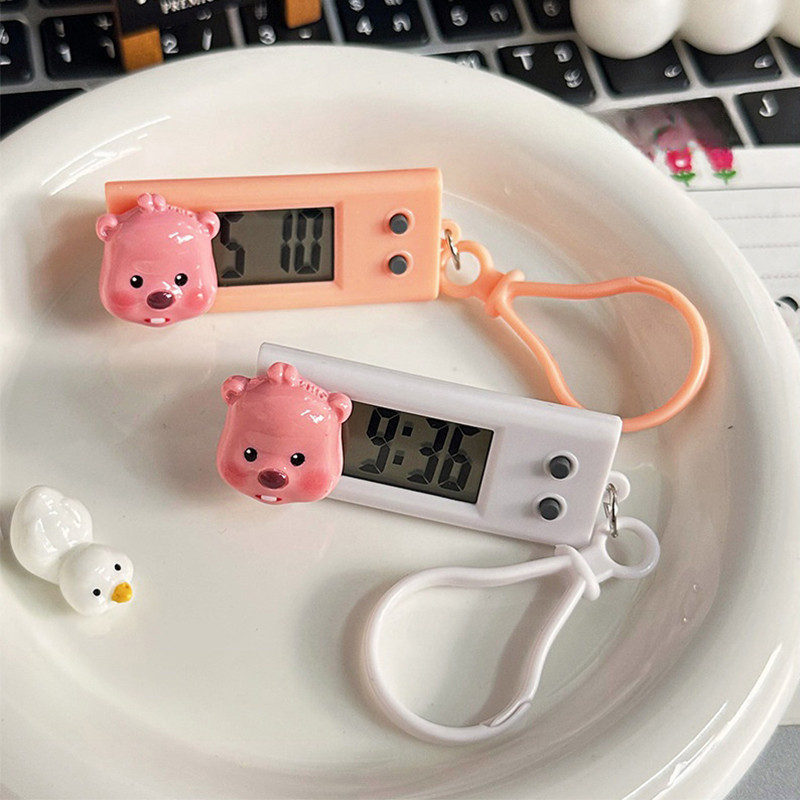 Cute Cartoon Loopy Mini Keychains Digital Clock For Students Exam And ...
