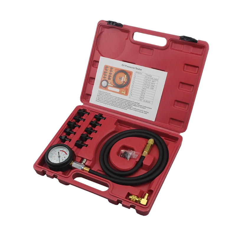 12 piece Engine Oil Pressure Test Kit Tester Car Garage Tool Low Oil ...