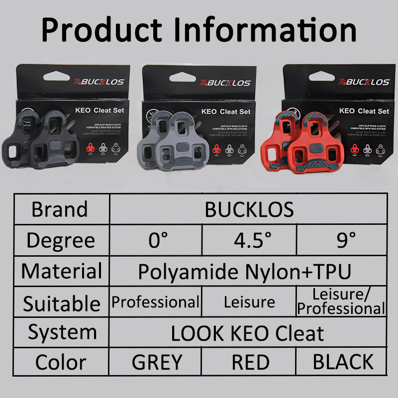 Bucklos Attachment Cleat Rb 0/4.5/9° LOOK KEO Durable Cleats Attachment ...