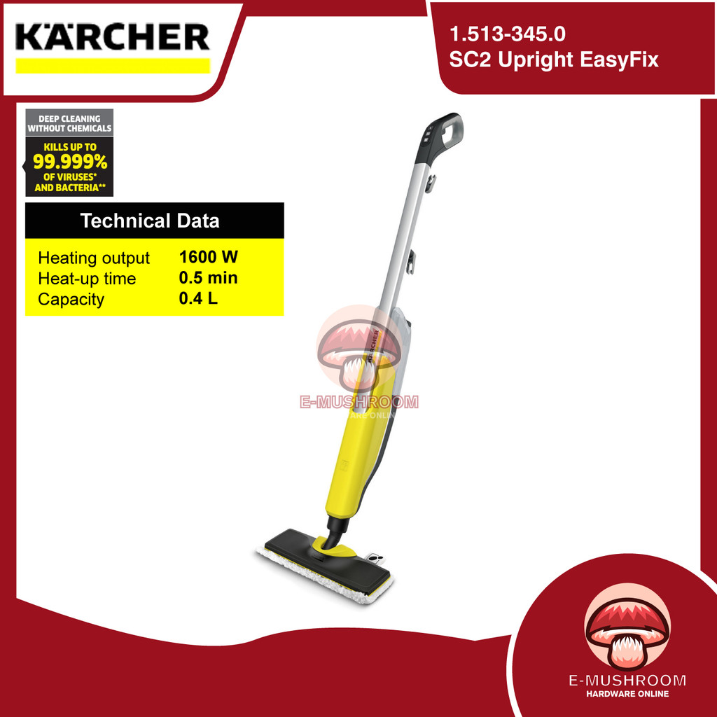 Karcher Steam Mop SC2 Upright Easyfix Corded Steam Cleaner High ...