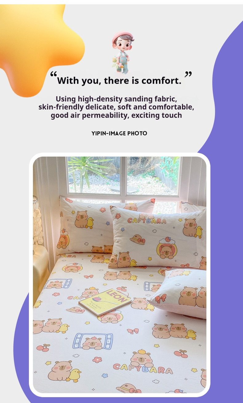 Kapibala 3in1 Cartoon Bed Set 卡比巴拉卡通套件 Set Katil Kartun Labubu/Kuromi ...