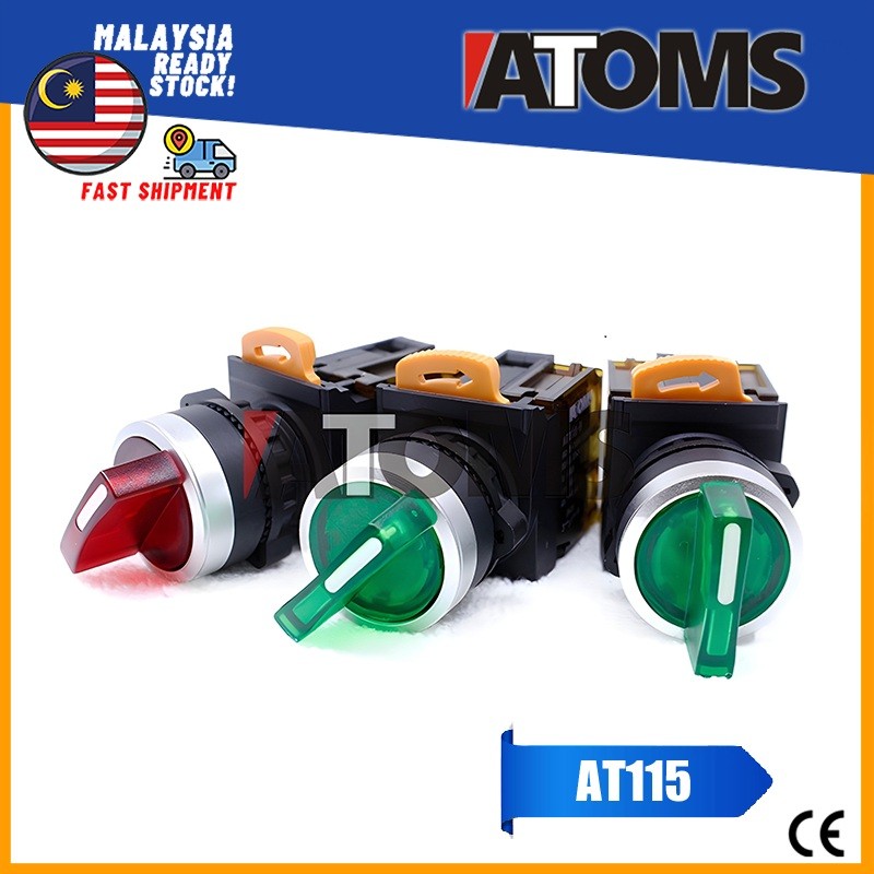 ATOMS AT115 Illuminated Selector Switch 2 Way 3 Way LED Selector Switch ...