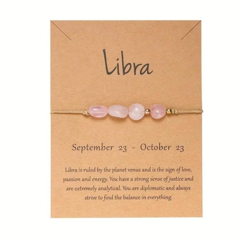 12 Constellations Natural Stone Braided Rope Bracelet Handmade Woven ...