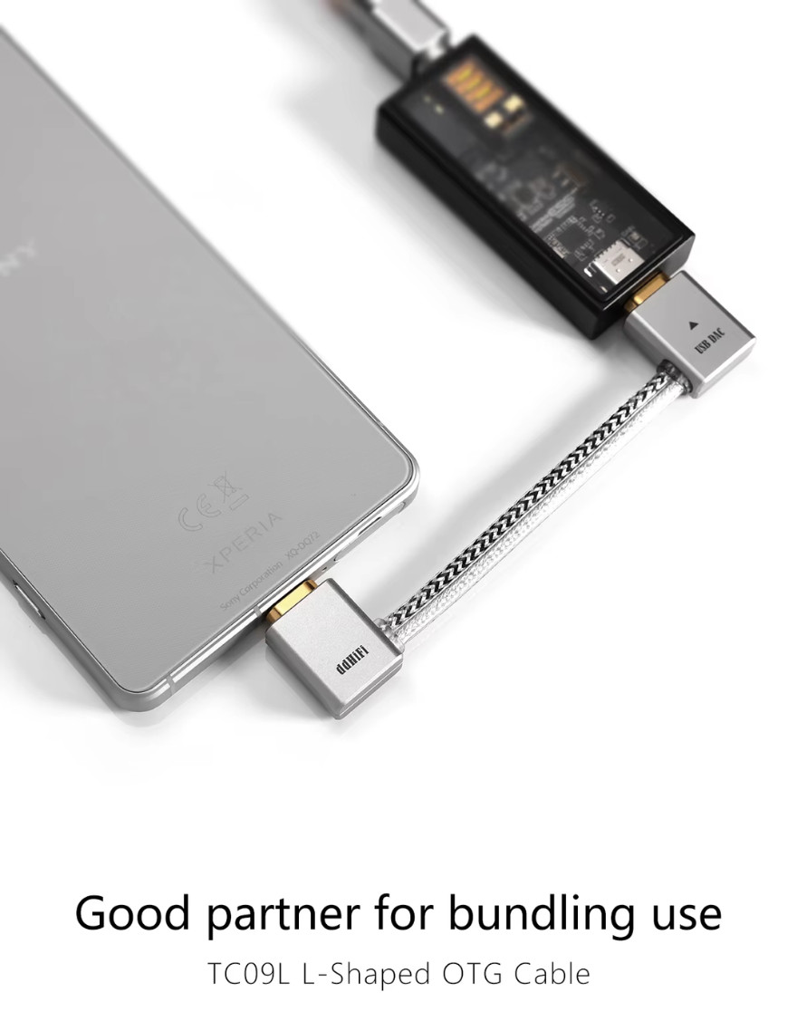 ddHiFi TC09L & MFi09L, Upgrade OTG Cable: L-Shaped Type C/LT to USB-C ...