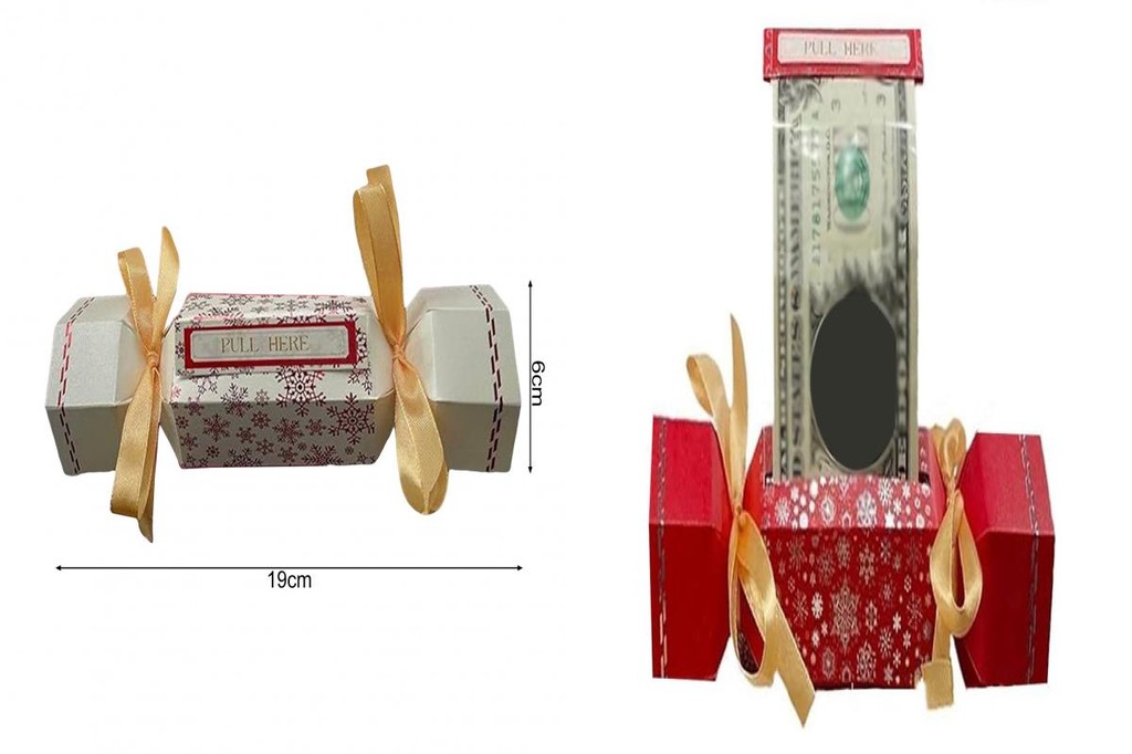 [WX] Holiday Cash Surprise Pouch Festive Pull-out Money Bag Christmas ...