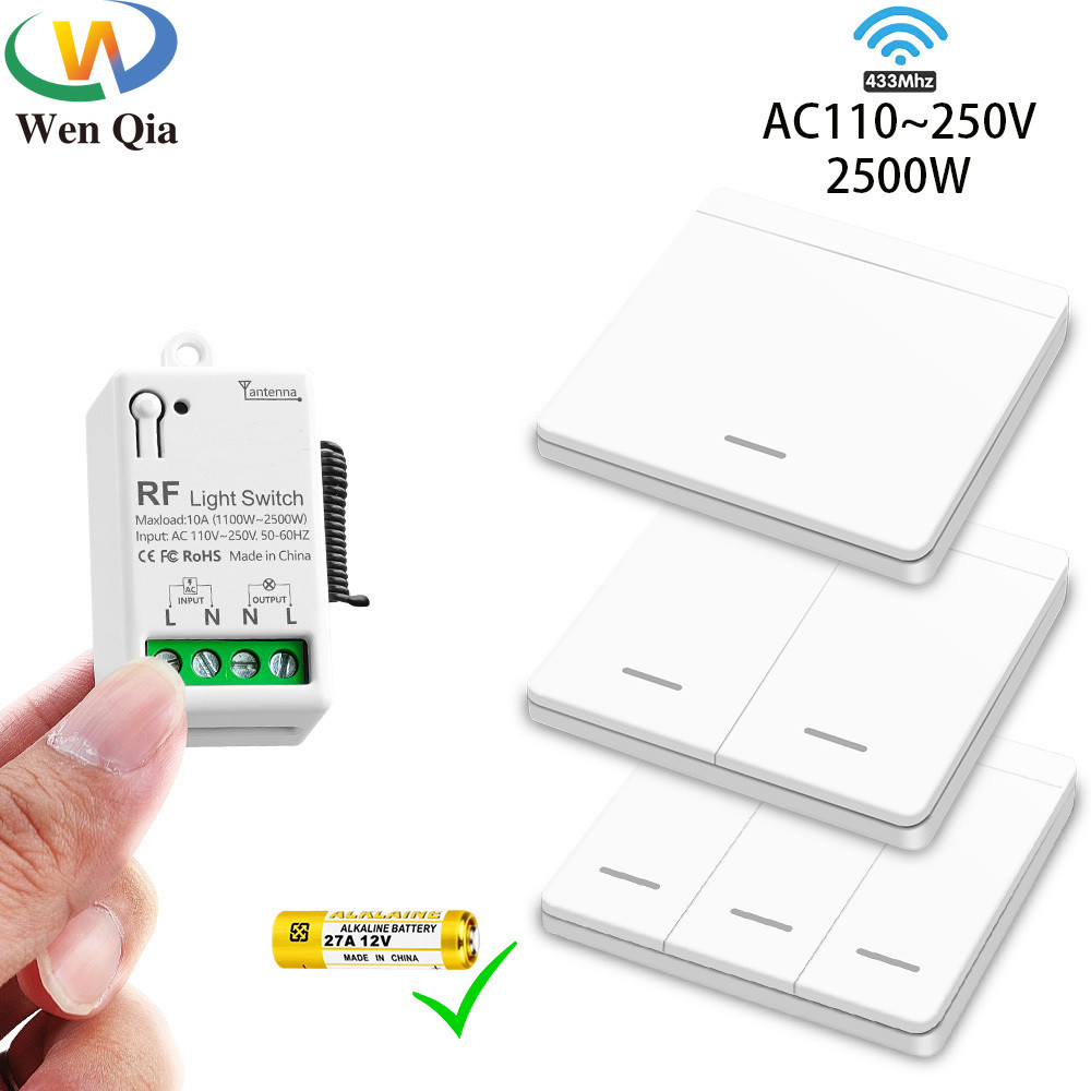 Wireless Smart Light Switch 433Mhz Wall Panel Remote Control ...