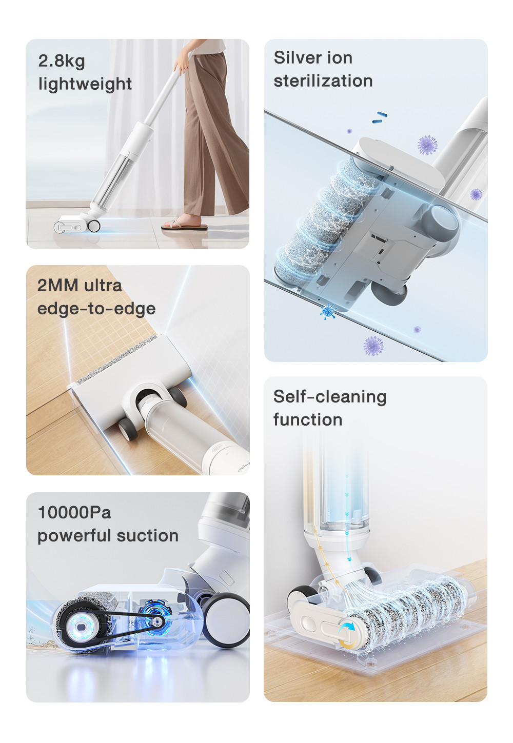 Simplus Lightweight Wet & Dry Vacuum Cordless Handheld Floor Washer (2 ...