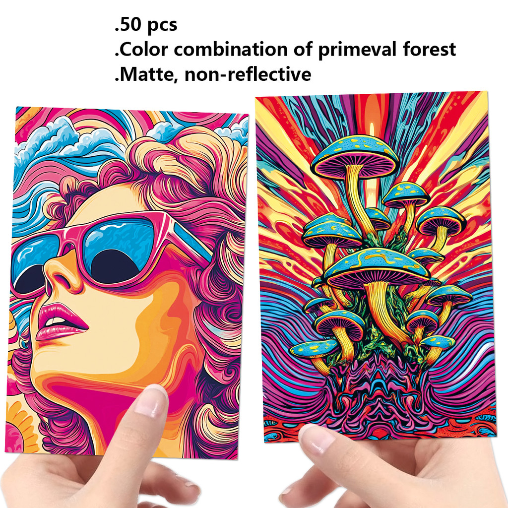 50PCS Hippie Trippy Drippy Aesthetic Pictures Wall Collage Kit for ...