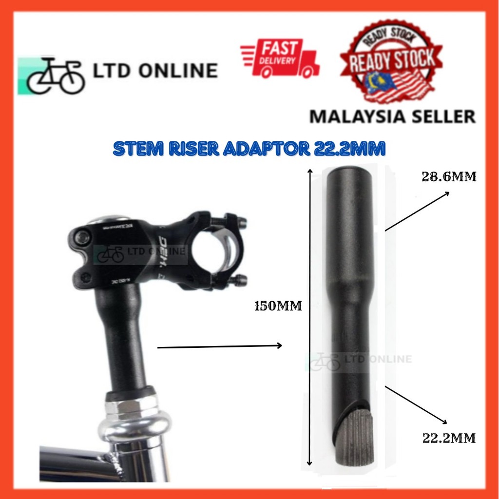 Bicycle Quill Stem Adapter 22.2mm Threaded Stem Riser Raiser Threadless ...