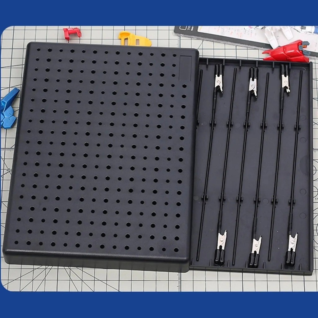 10pcs Clips Model Painting Base Kit with Storage Box Holder Crocodile ...